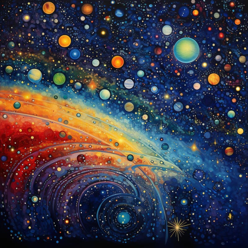 Galactic Symphony: a Harmonious Dance of Planets and Stars Stock ...