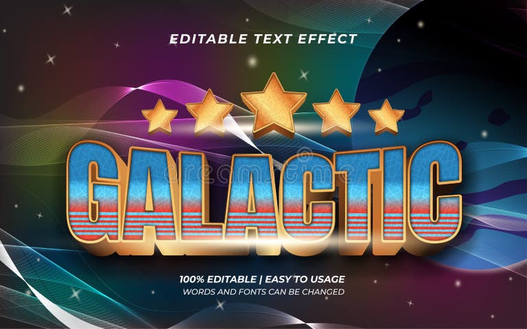 Galactic Text Effect with Editable Bold Style Stock Vector ...