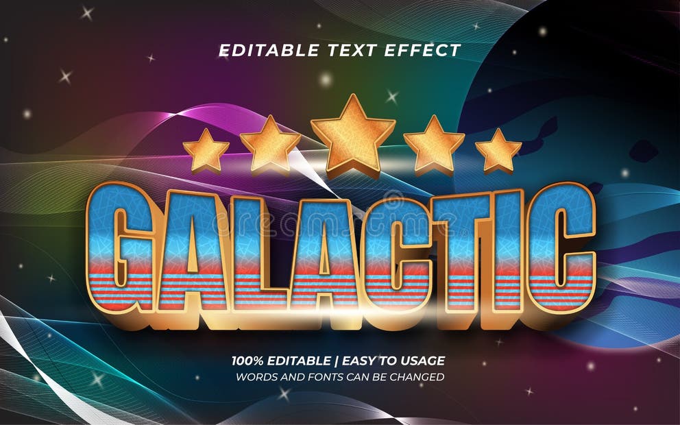 Galactic Text Effect with Editable Bold Style Stock Vector - Illustration of vector, mockup ...