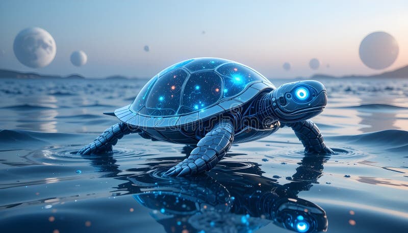 Galactic Turtle Exploring a Cosmic Ocean: a Futuristic Marvel of Nature ...