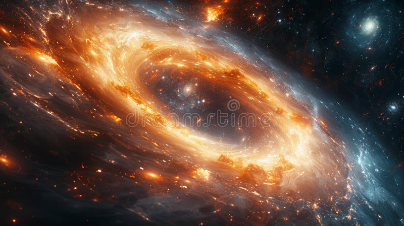 Galactic Vortex of Stars and Light - Generative Ai Stock Illustration ...