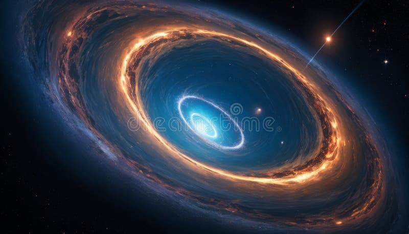 Galactic Whirlpool with Luminous Core Stock Image - Image of depths ...
