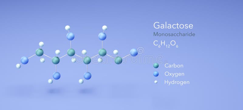 Galactose, Monosaccharide, Sugar. Molecular Structure 3d Rendering ...