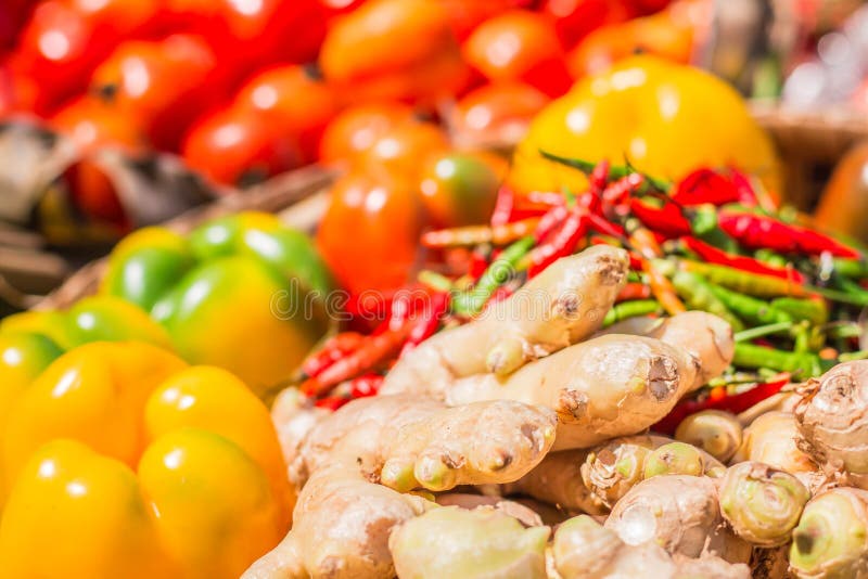 Galangal and Vegetable in Basket. Stock Image - Image of eating, wooden ...