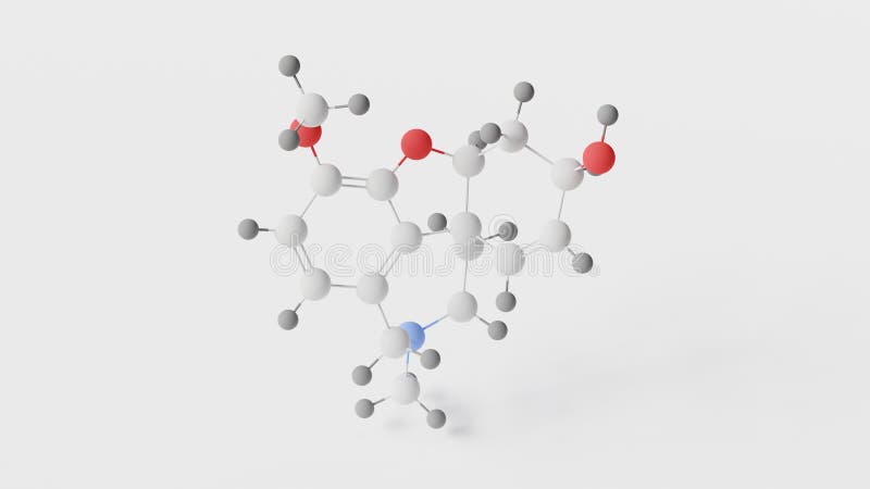 Galantamine Molecule 3d, Molecular Structure, Ball and Stick Model ...