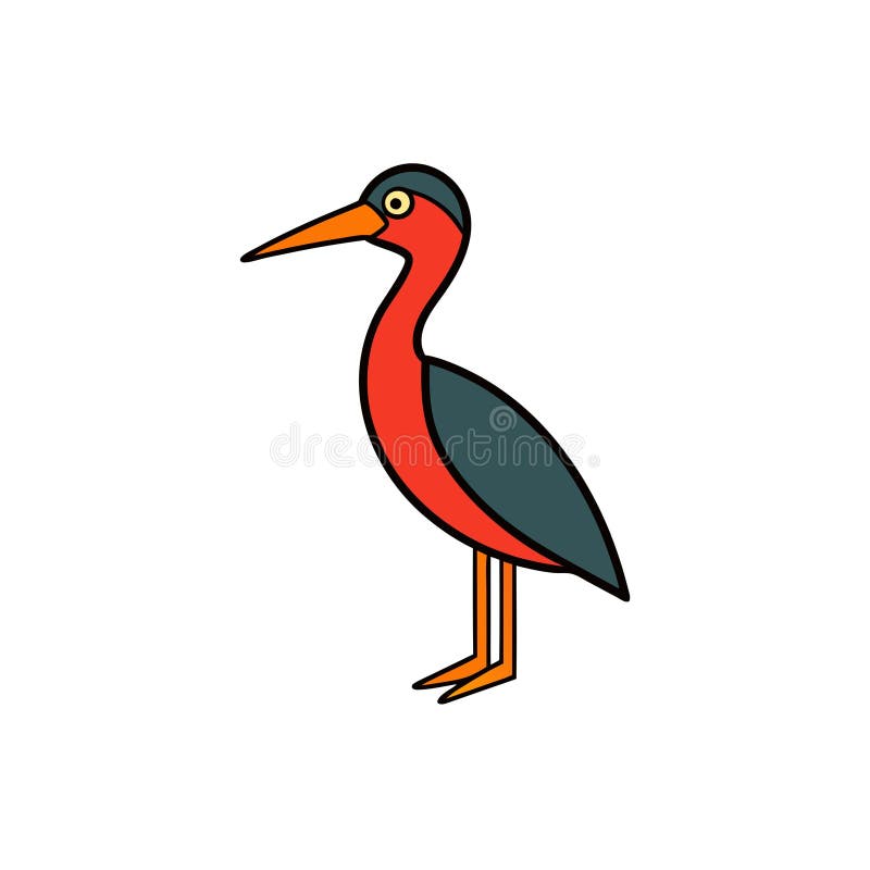 Galapagos Lava Heron Bird Knocks Icon Vector Stock Vector ...