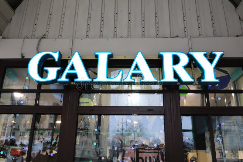 Galary Signboard on Wall of Building Stock Image - Image of display ...