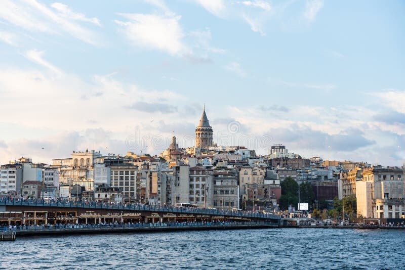 Galata Bridge and Galata Tower in Istanbul, Turkiye Editorial Photo ...