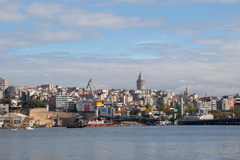 Galata Tower As Seen from Golden Horn Editorial Stock Photo - Image of ...