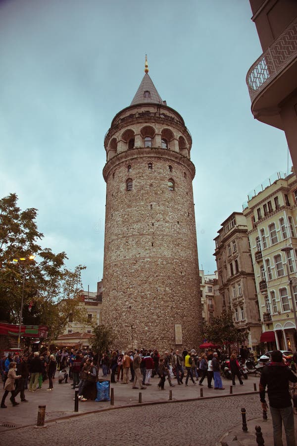 Galata Tower, Istanbul, Turkey Editorial Photo - Image of horn, beyoglu ...