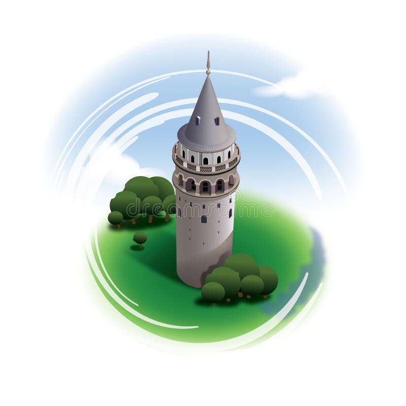 Galata-Turm Istanbul stock abbildung. Illustration von stein - 36470204