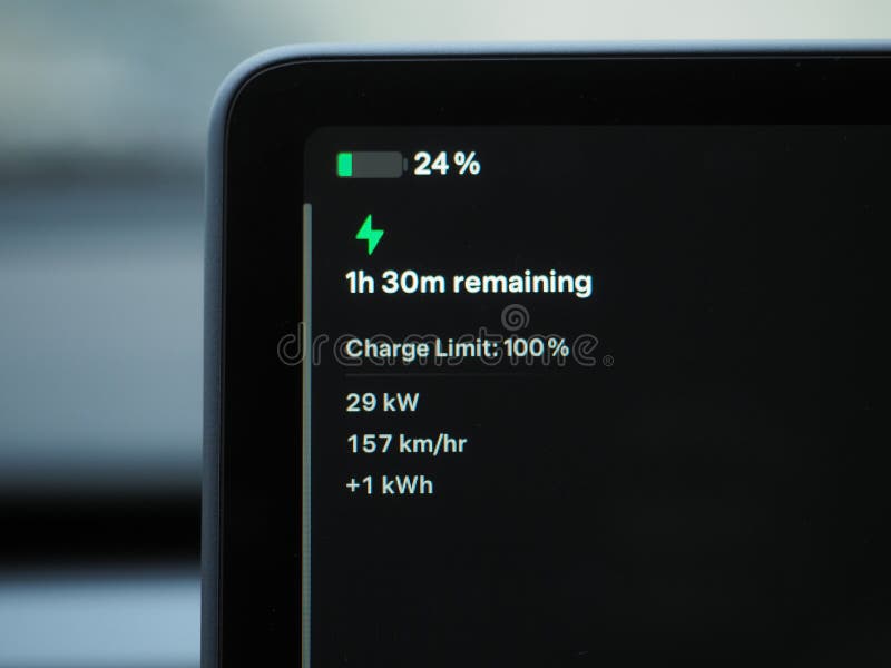 Galati, Romania - December 26, 2024: Tesla Model Y Display Shows ...