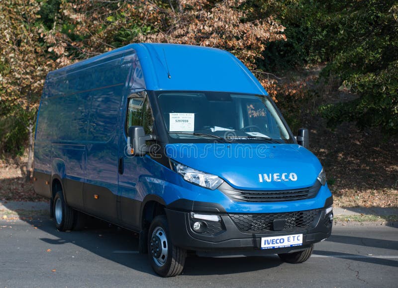 Galati, Romania - September 13, 2019: Blue Iveco daily Transport Van ...