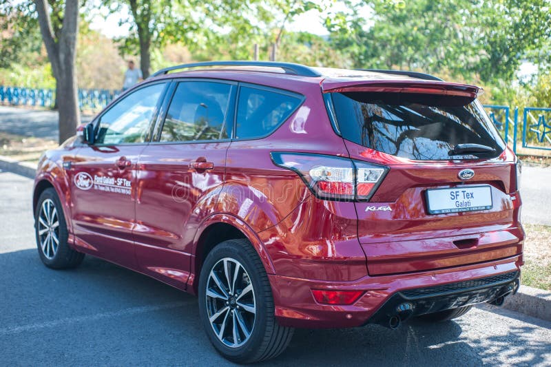 Galati, Romania - September 15, 2019: Red Ford Kuga Facelift Rear View ...