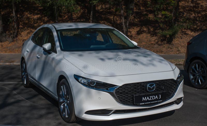 Galati, Romania - September 15, 2019: White Mazda 3 BP Facelift Front ...