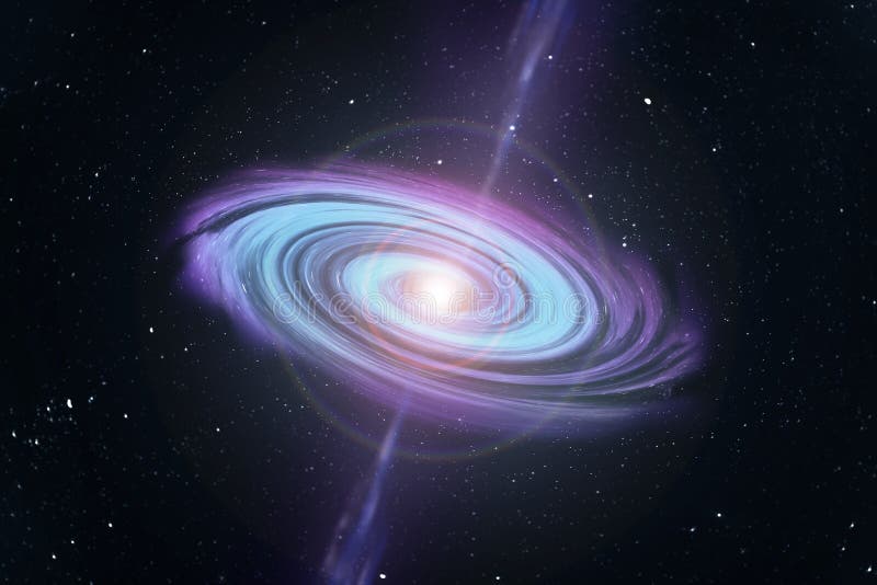 Galaxie Und Schwarzes Loch in Der Mitte Stock Abbildung - Illustration ...