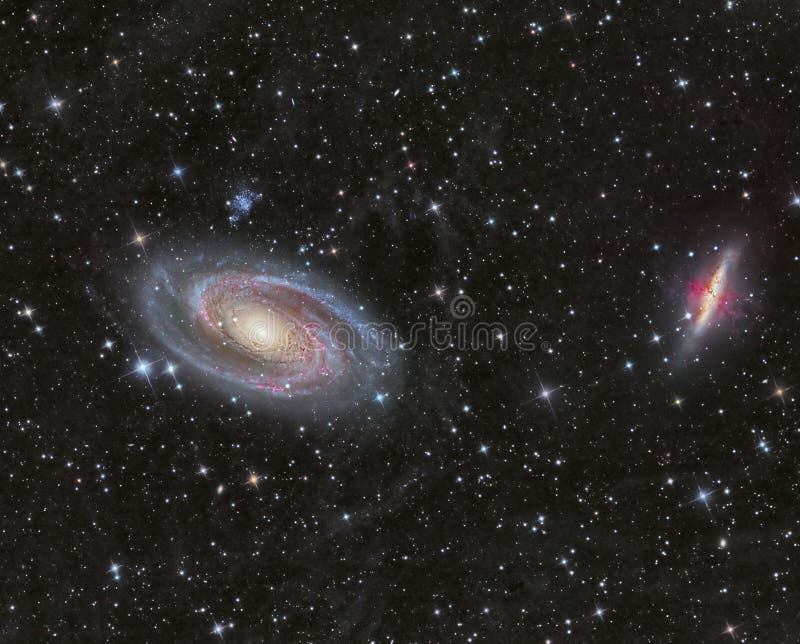 Galaxies M81 and M82 stock illustration. Illustration of cluster ...