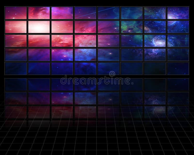 Galaxies and Stars on Screens Stock Illustration - Illustration of ...