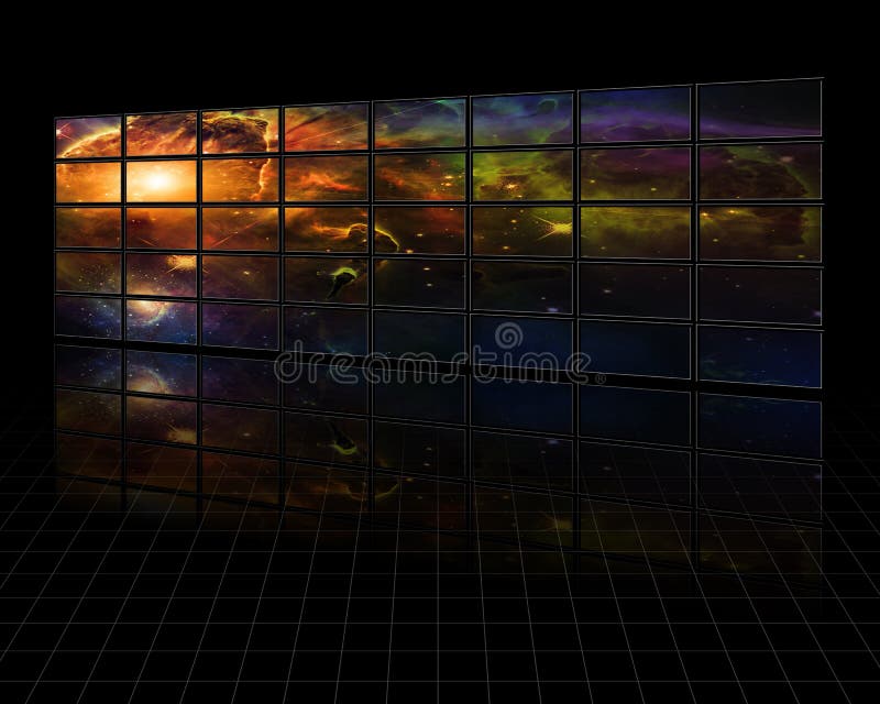 Galaxies and Stars on Screens Stock Illustration - Illustration of ...