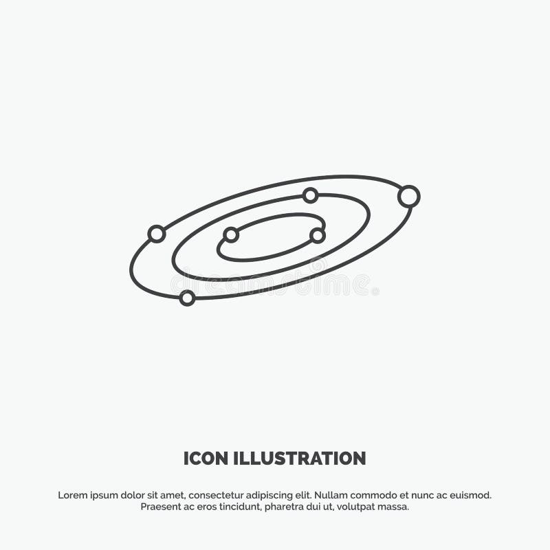 Galaxy, Astronomy, Planets, System, Universe Icon. Line Vector Gray ...