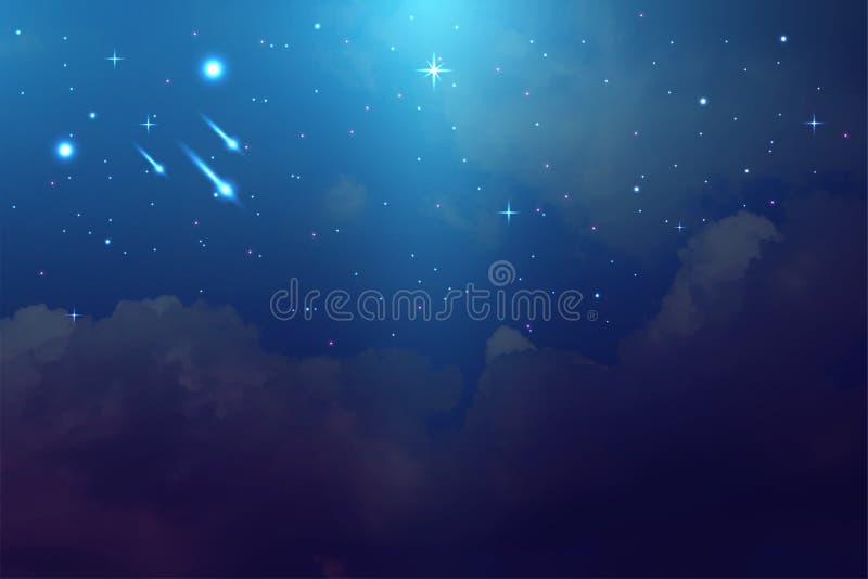 Galaxy Background with Falling Star, Vector Space Galaxy Illustration ...