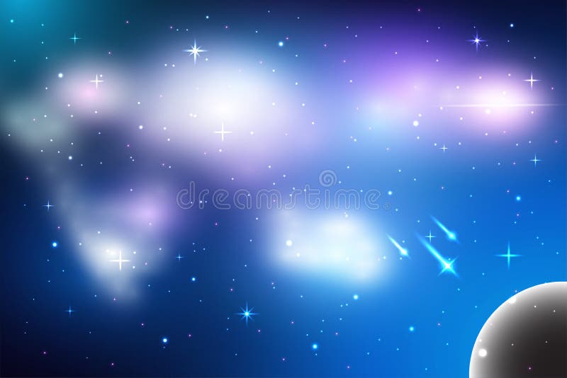 Galaxy Background with Falling Star, Vector Space Galaxy Illustration ...