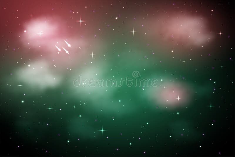 Galaxy Background with Falling Star, Vector Space Galaxy Illustration ...