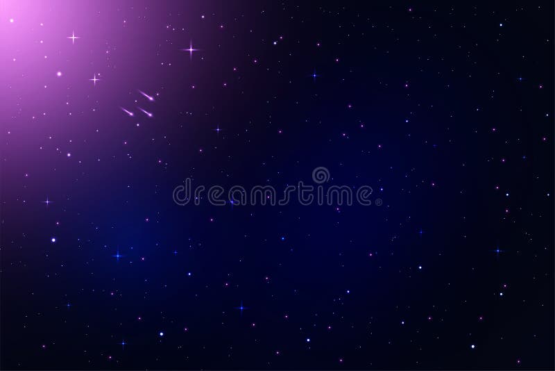 Galaxy Background with Falling Star, Vector Space Galaxy Illustration ...