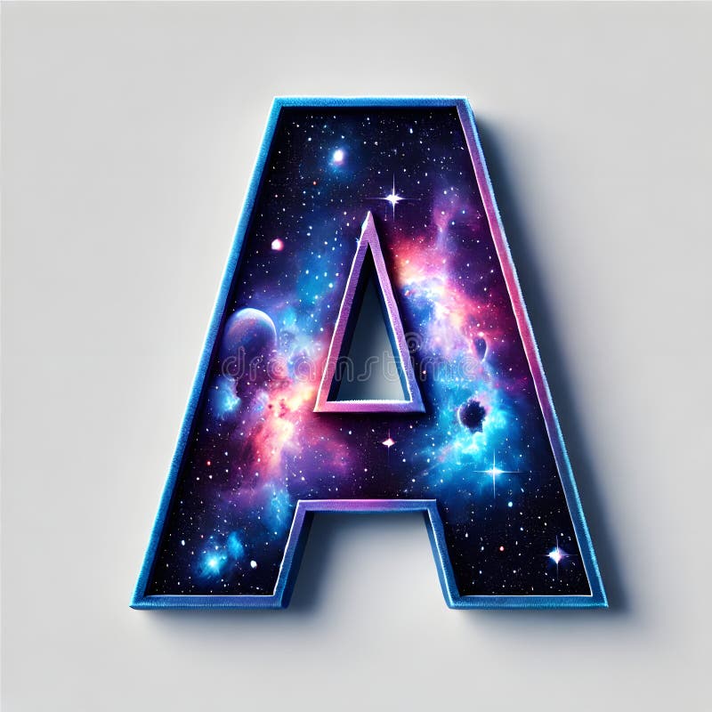 Galaxy Beyond Letter a stock illustration. Illustration of glass ...