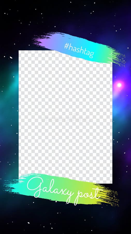 Galaxy Blog Post Mobile Design with Frame Stock Vector - Illustration ...