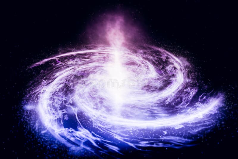 Galaxy Closeup in Space. Color Cluster of Stars Around the Center of ...