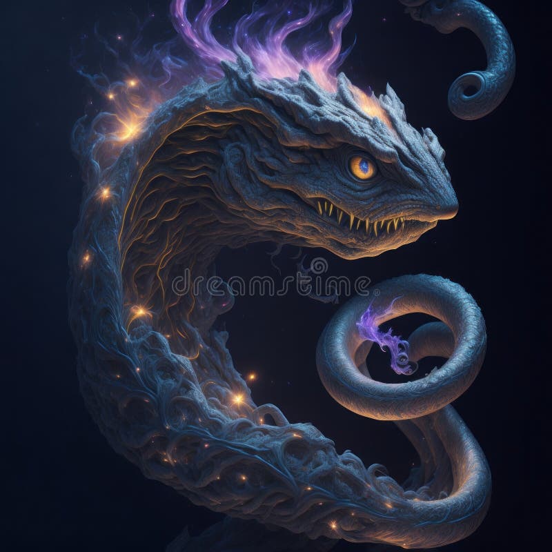 Galaxy and Constellations with Zodiac Snake Image for the Background or ...