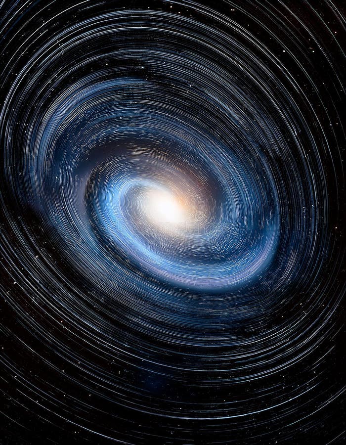 Galaxy Core in Space on Black Background Stock Illustration ...