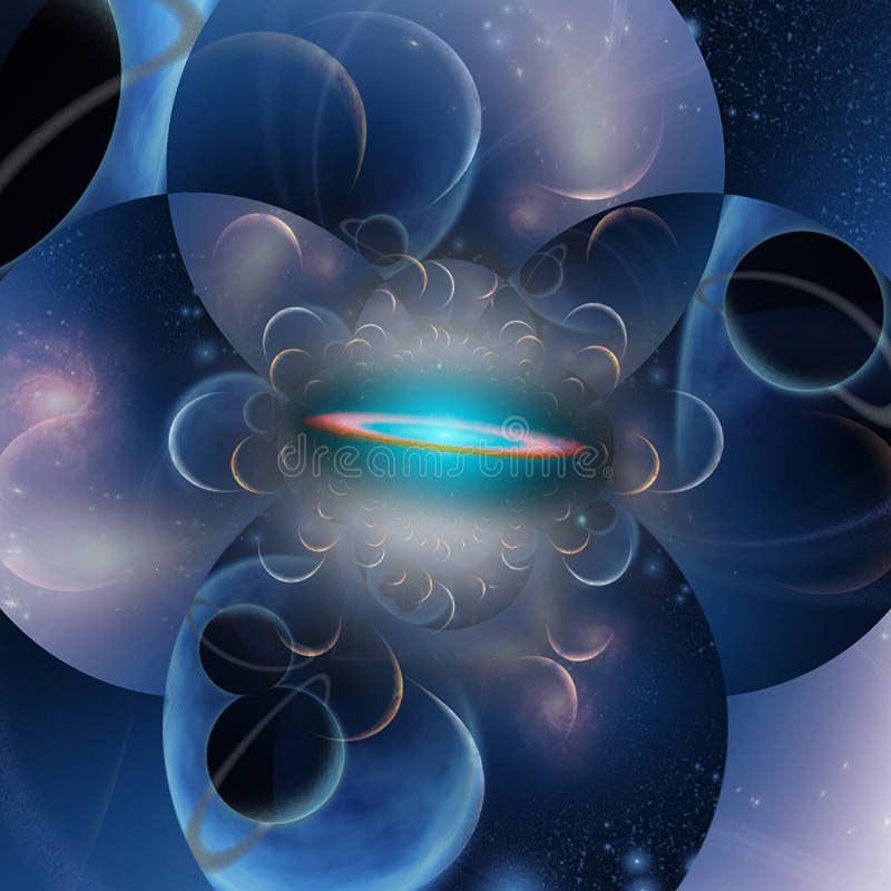 Starry Disk Around Supermassive Black Hole Stock Illustration ...