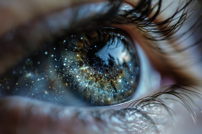 A Galaxy within the Eye, Cosmic Gaze Stock Illustration - Illustration ...