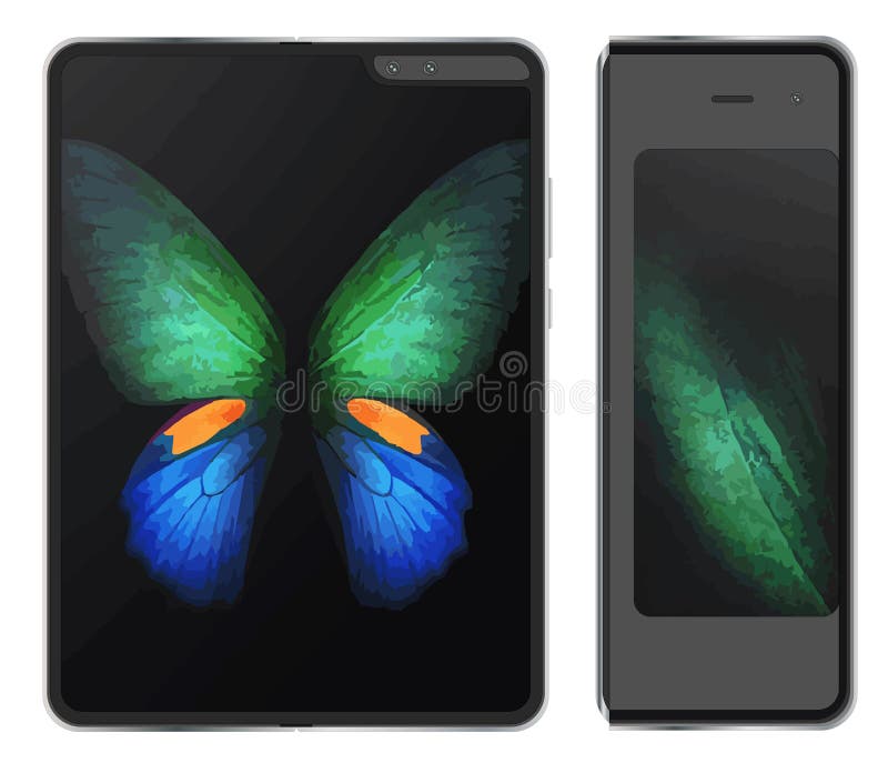 Modern folded smartphone stock vector. Illustration of bright - 169013464