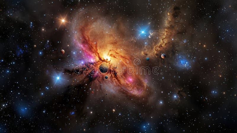 Galaxy Formation Action Celestial Space Digital Rendering Cosmic ...