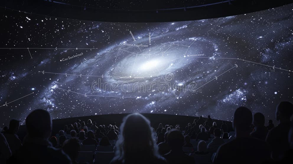 Galaxy Formations Visualized in a Planetarium, Annotated with Distances ...
