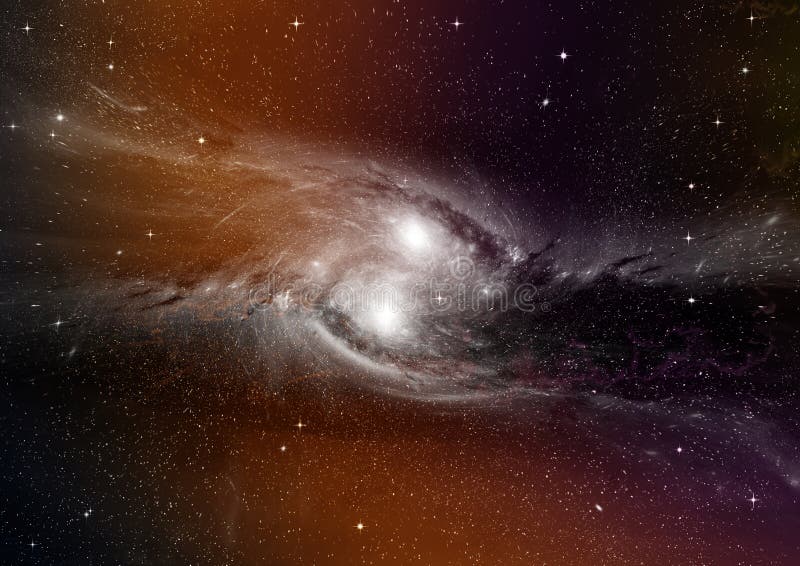 Galaxy in a Free Space. 3D Rendering Stock Illustration - Illustration ...