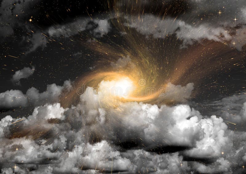 Galaxy in a Free Space. 3D Rendering Stock Illustration - Illustration ...