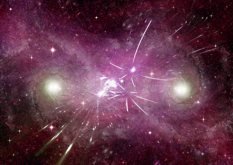 Galaxy in a Free Space. 3D Rendering Stock Illustration - Illustration ...