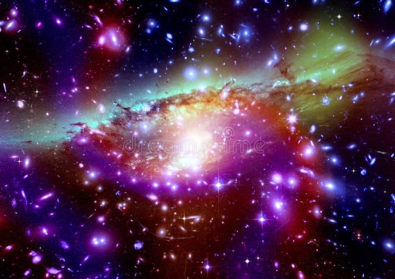 Galaxy in a Free Space. 3D Rendering Stock Illustration - Illustration ...