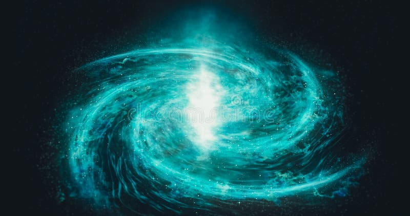 The Galaxy Glowing Neon Light. Blue Abstract Galaxy Background Stock ...