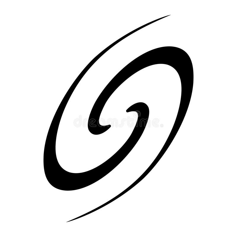 Galaxy Icon Black Swirling Spiral Abstract Design Stock Vector ...