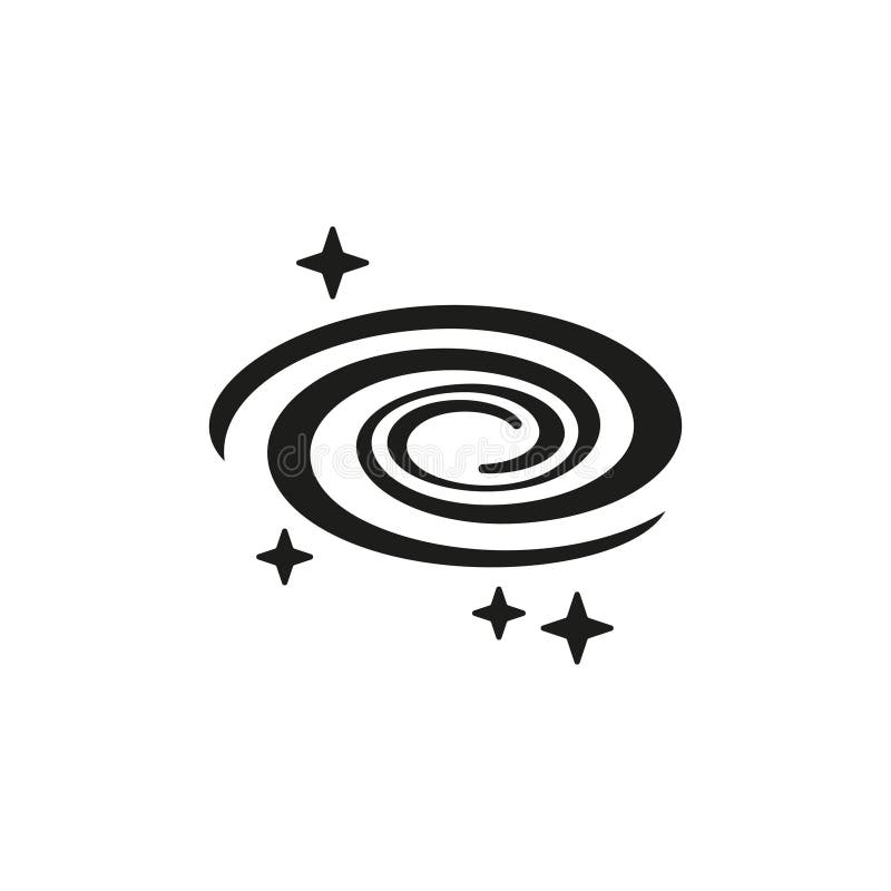 Galaxy Icon in a Minimalistic Style Vector Stock Vector - Illustration ...