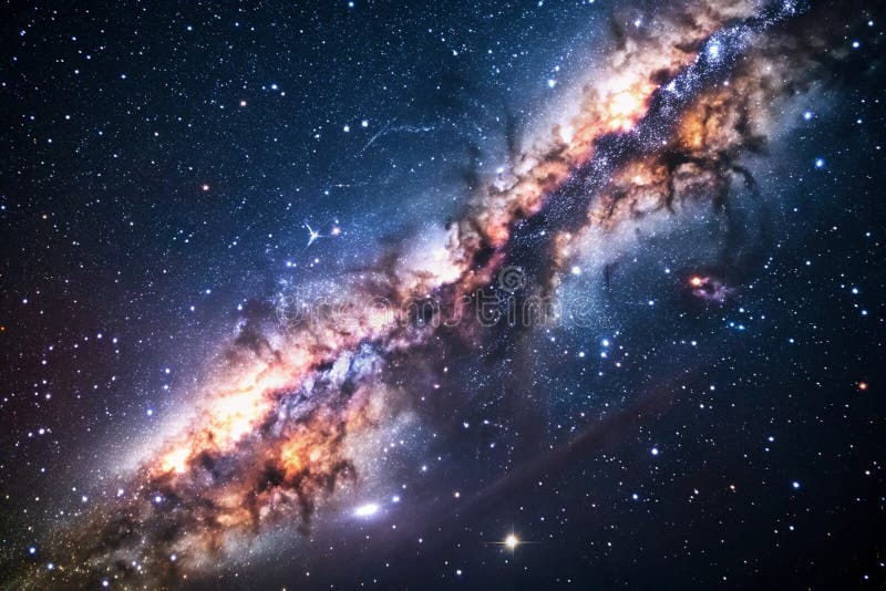 Galaxy Illustration with Stellar Constellations and Nebula Patterns ...