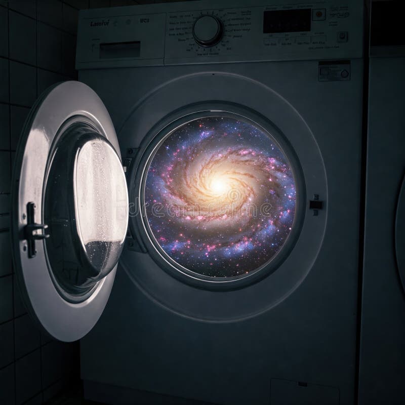 A Galaxy Inside the Drum of a Washing Machine. Stock Image - Image of ...