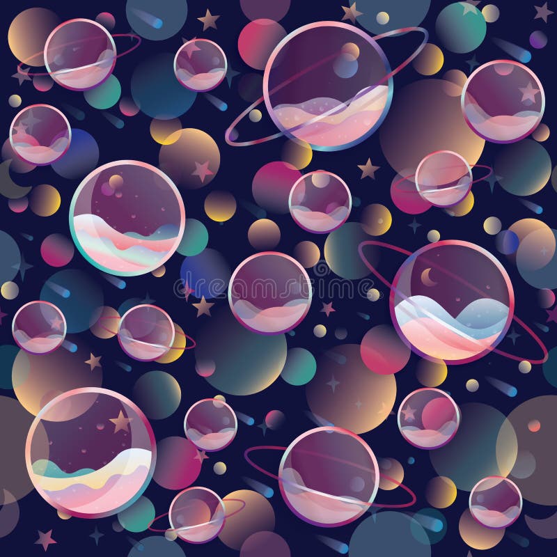 Galaxy, Intergalactic Seamless Repeat Pattern Background Stock Vector ...