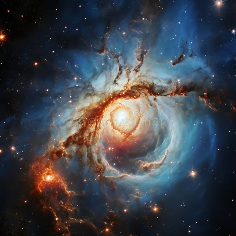 Galaxy and Nebula in Deep Space, Computer Generated Abstract Background ...