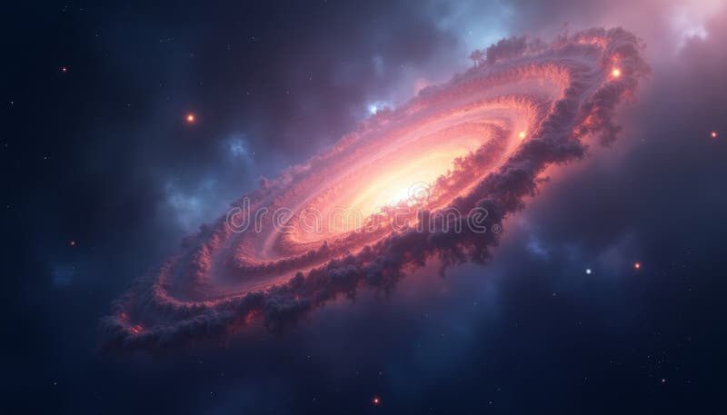 Galaxy and Nebula with Glowing Cosmic Gas Clouds Stock Photo - Image of ...